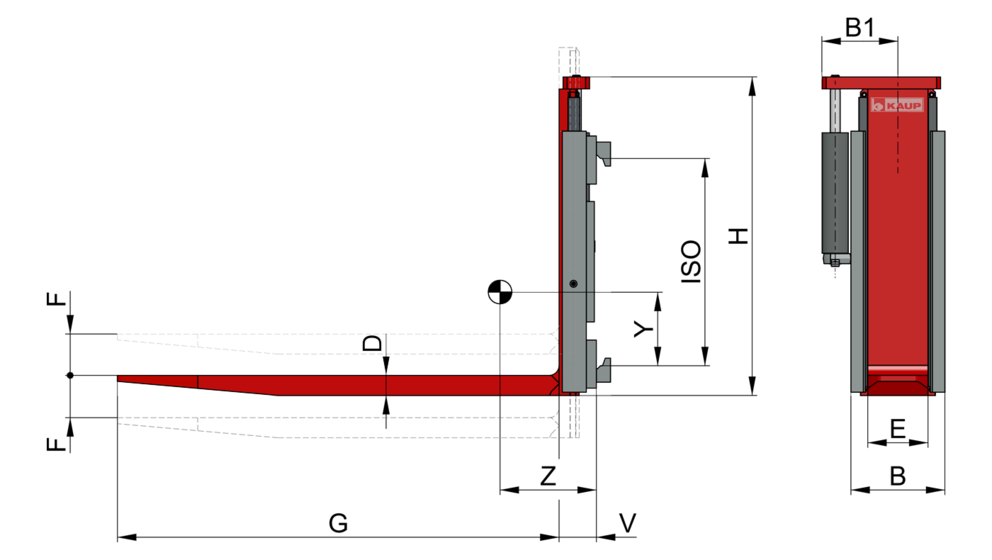 Höhenverstellbare Gabel T158 | KAUP